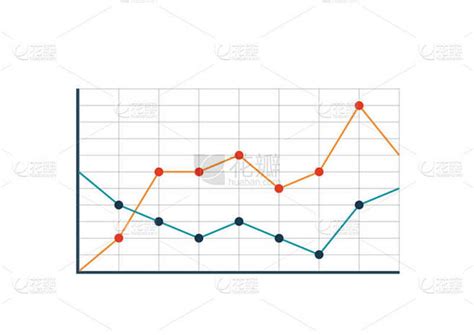 折线图多色隔离两条曲线图形图像
