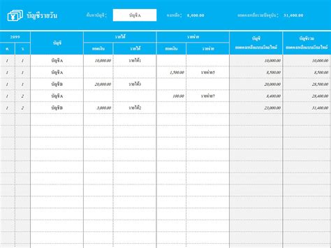 Excel Of บัญชีรายวัน Xlsx Wps Free Templates