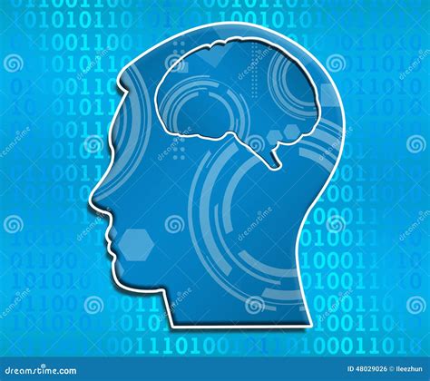 Artificial Intelligence Binary Head Square Stock Illustration Illustration Of Machines