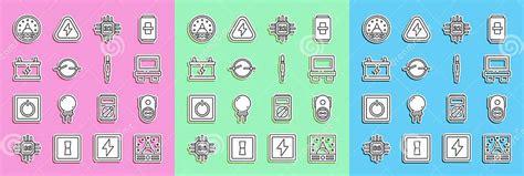 Set Line Ampere Meter Multimeter Voltmeter Electrical Outlet Fuse Processor With