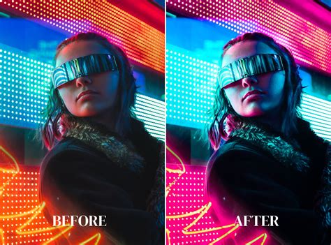 5 Cyberpunk Presets Lightroom Filters Teal And Pink For Bloggers Vloggers Instagram Cosplay