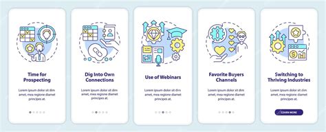 Premium Vector Sales Prospecting Techniques Onboarding Mobile App Screen