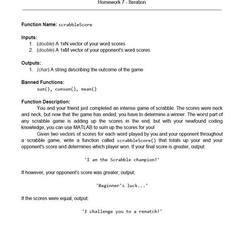 solved homework 7 iteration function name scrabblescore