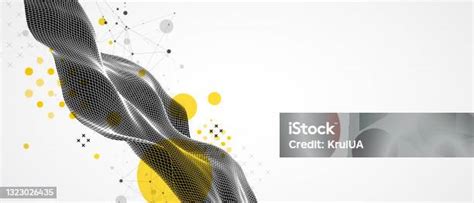 와이어프레임 웨이브 플렉서스 효과가 있는 트렌디한 플루이드 커버 디자인 기술 배경 0명에 대한 스톡 벡터 아트 및 기타 이미지