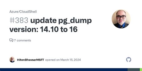 update pg dump version 14 10 to 16 · issue 383 · azure cloudshell · github