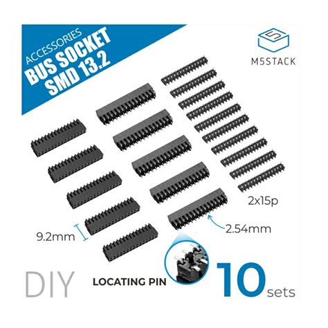 【楽天市場】m5stack M5 13 2モジュール用smdピンヘッダ・ソケットセット 各10個パック 【m5stack A117】[エムファイブスタック マイコン Iot モジュール 電子