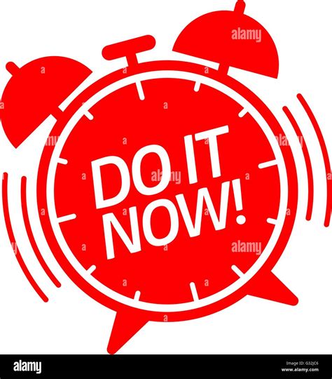 Do It Now Alarm Clock Motivation Vector Illustration Stock Vector Art
