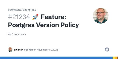 Feature Postgres Version Policy Issue 21234 Backstage Backstage