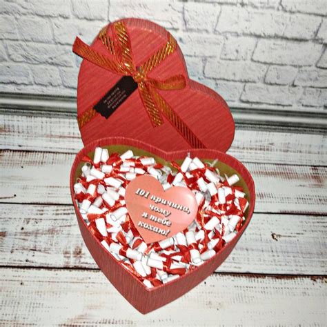 100 причин чому я тебе кохаю для дівчини в коробці серце — ціна 277 грн у каталозі Сувеніри