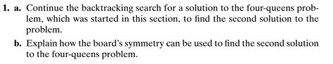 Solved 1 A Continue The Backtracking Search For A Solution Chegg