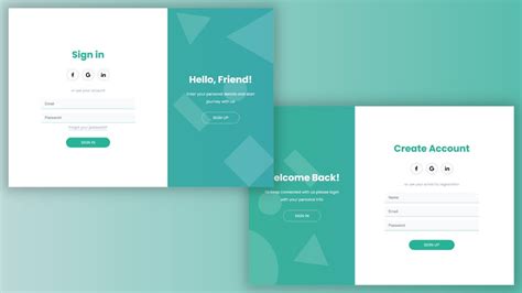 Create Sliding Animation Sign In And Sign Up Form Using Html Css And