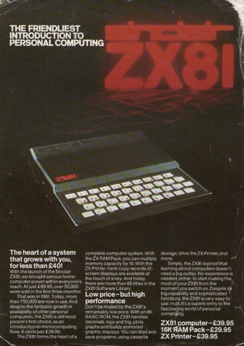 Sinclair Zx81 Leaflet Promotional Item Computing History