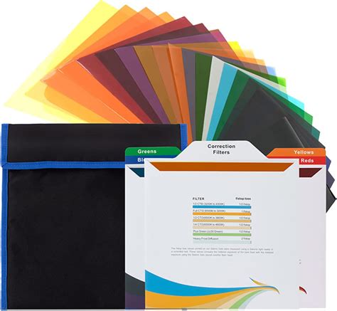 20 Pack Color Correction Filters 20 Correction Lighting Gel Filter For Photo And