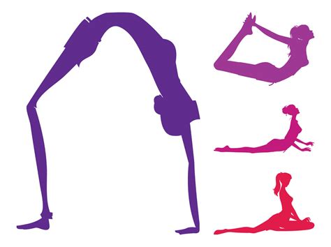 Yoga Poses Set Vector Art And Graphics