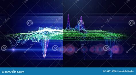 Abstract Background Contain Color Wireframe Graph From Lines On Dark Technology D Wireframe