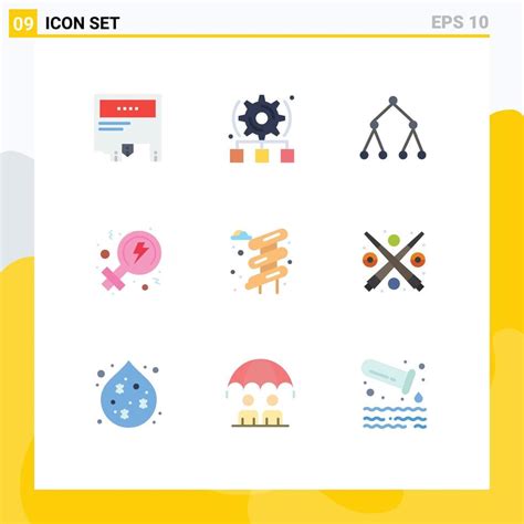 Universal Icon Symbols Group Of 9 Modern Flat Colors Of Park Slider Server Women Feminism