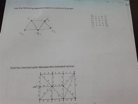 Solved 11 Tad Use The Following Adjacency Matrix To