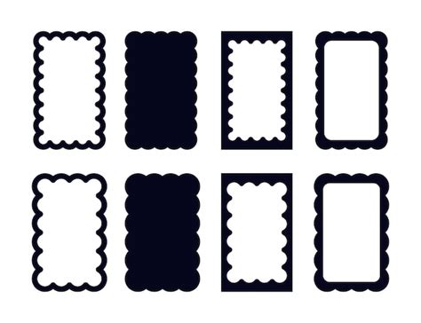 Premium Vector Set Of Rectangular Frames With Wavy Edges Picture