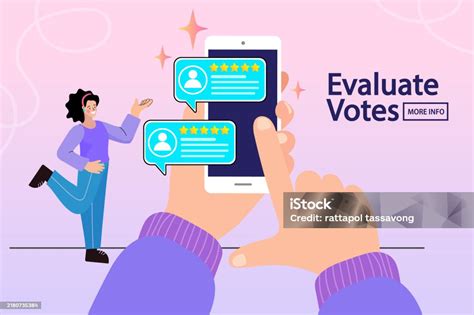 모바일 전자 투표를 위한 앱 손과 모바일 앱 벡터 일러스트 레이 션 Brand Name Smart Phone에 대한 스톡 벡터 아트 및 기타 이미지 Brand Name