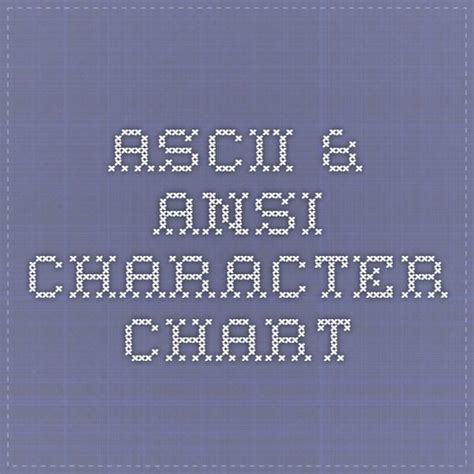 Ascii And Ansi Character Chart Ascii Chart Character