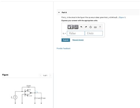 Solved Part A Find I In The Circuit In The Figure If The Op Chegg