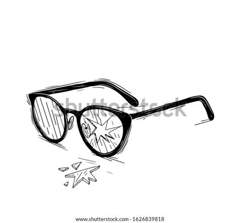 Broken Glasses Illustration Old Break Glasses Stock Illustration