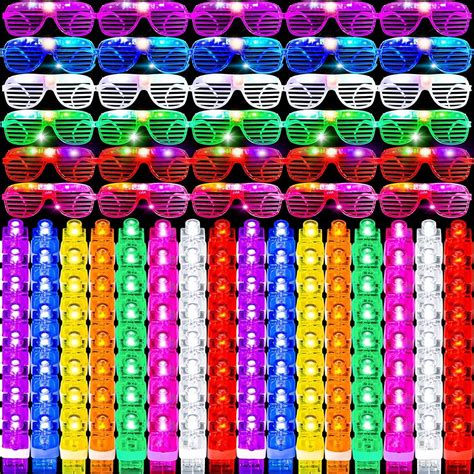 Led Party Glasses And Led Finger Lights 6 Pack Led Glasses 60 Pieces