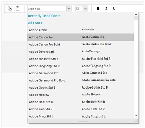 Fontdropdownlist Control Telerik Ui For Winforms Components Telerik