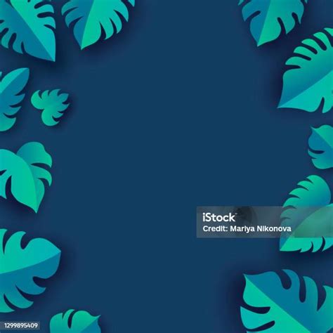 몬스터델리시오사 식물 잎 종이 컷 스타일 열대 정글 식물성 자연 봄과 여름 시간 홈 플랜트 텍스트 공간입니다 0명에 대한 스톡