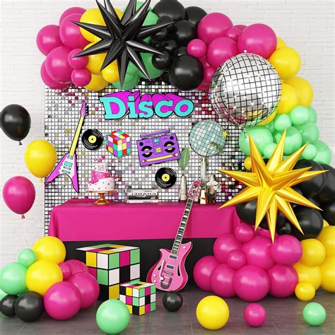 Disco Balloon Garland Arch Kit 80s 90s Balloon Arch Yellow Black