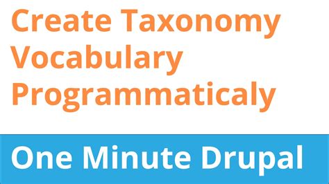 Drupal 7 Create Taxonomy Vocabulary Programmatically Youtube