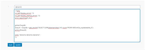 php mysql stün verilerini toplama php kod evreni
