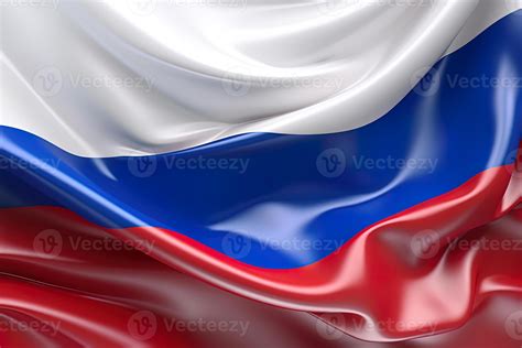 White Blue And Red Background Waving The National Flag Of Russia