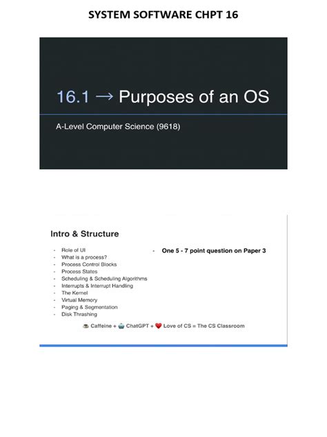 Cambridge A Level System Software Chpt Notes Pdf