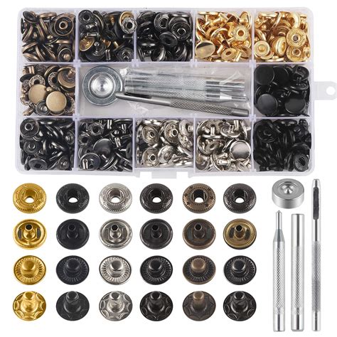 132 Sets Leather Snap Fasteners Kit Msdada 12 5 Mm Metal