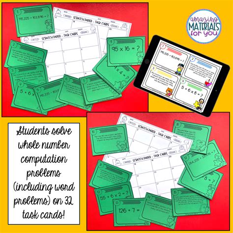 Whole Number Operations Puzzles Mazes Task Cards Made By Teachers