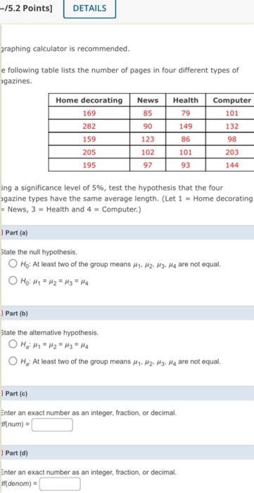 Solved Graphing Calculator Is Recommended E Following Table