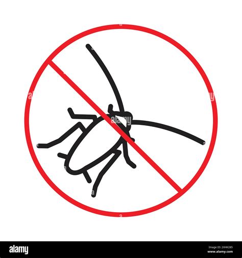 Stop Insect Sign Black Line Art Vector In Black And White Outline Set Collection Sign Stock
