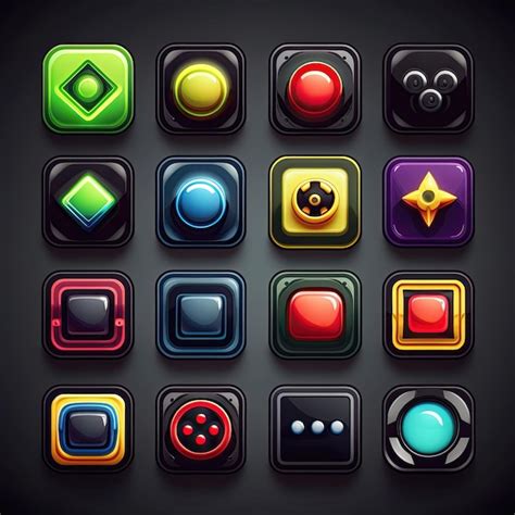 Premium Ai Image Icon Square Game Button Ai Generated User App Gui Menu Element Play Icon
