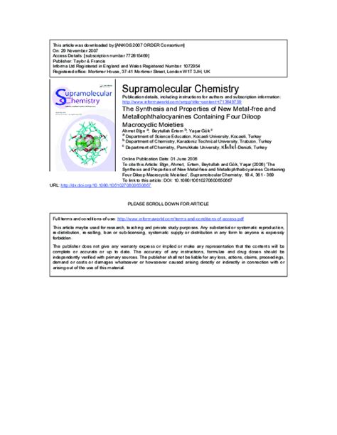 Pdf The Synthesis And Properties Of New Metal Free And Metallophthalocyanines Containing Four