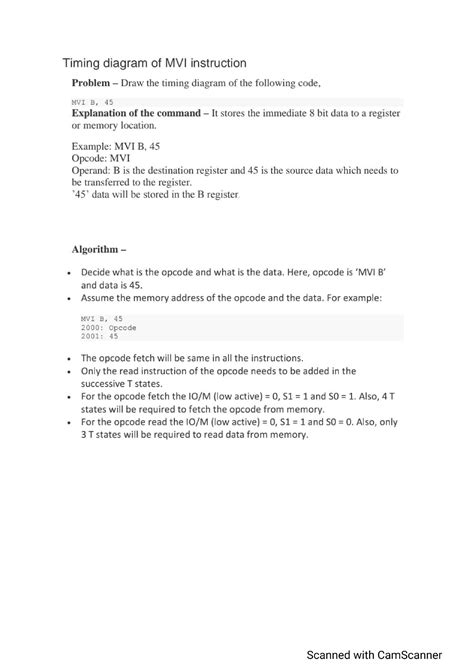 Mvi Mov Timing Instructions 8085 Computer Engineering Studocu