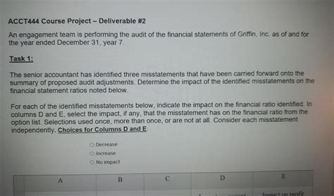 solved acct444 course project deliverable 2 an engagement