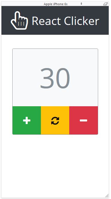 Github Drminnaar React Clicker A Basic React App That Allows One To Increase Decrease Or