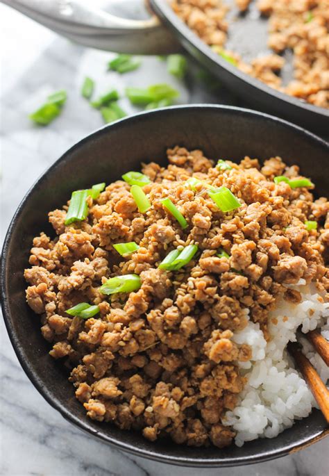 Ginger Minced Pork Rice Bowl Spice The Plate