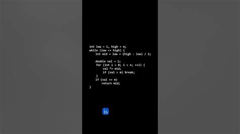 Nth Root Using Binary Search No Pow Function Youtube