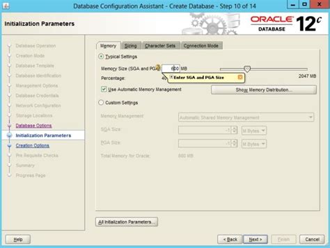 creating an oracle database 12c step by step
