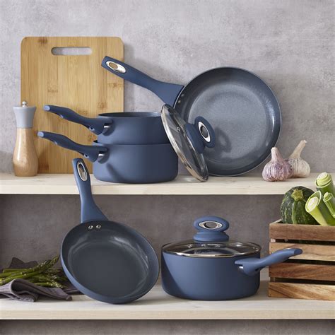 Cermalon Blue Non Stick Aluminium Cookware Set Of 5 Wilko