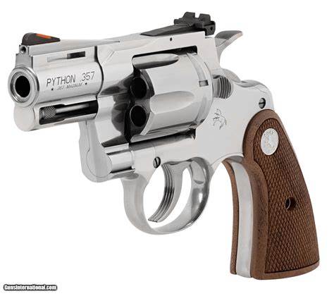 colt mfg pythonsp2wcts python 357 mag 38 special 6 shot 2 50 stainless recessed target vent rib