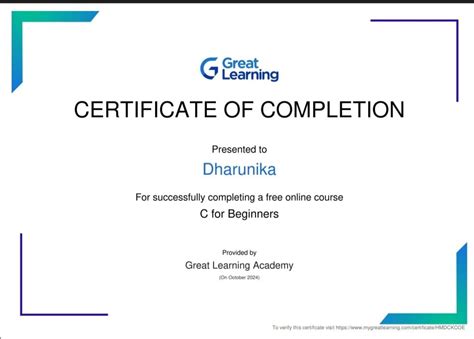 Programming Cprogramming Greatlearning Certification Learning Coding Dharunika Muruganantham