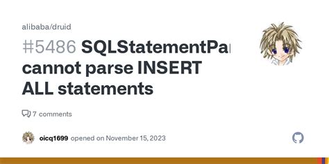 Sqlstatementparser Cannot Parse Insert All Statements · Issue 5486